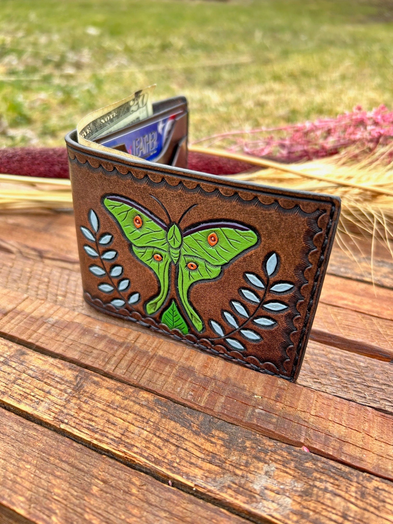Wallet: Luna Moth – JT Leather